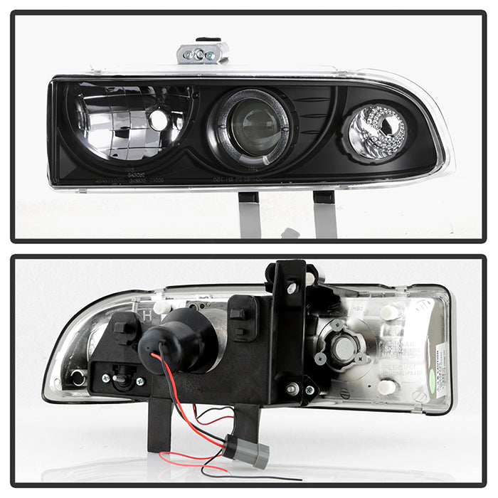 Spyder Chevy S10 98-04 Projector Headlights LED Halo Blk - Low H1 PRO ...