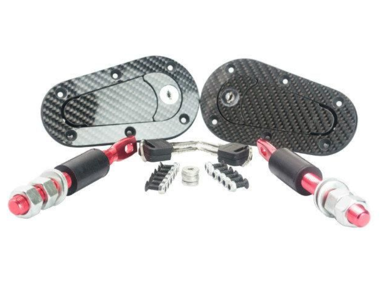 Racing Lock Plus Flush Hood Latch Pin Kit, Carbon Fiber JDM style With