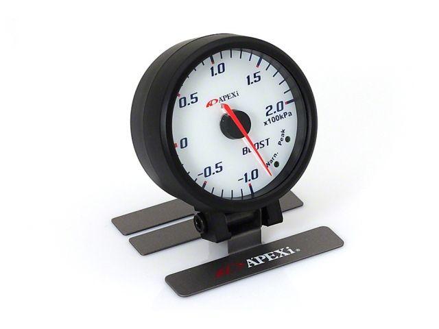 APEXi 60mm Electronic Boost Gauge White Face Black Bezel