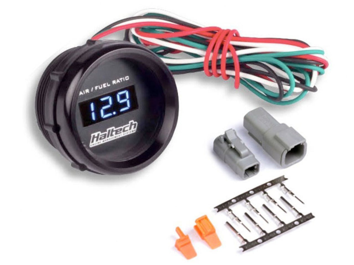 Haltech Wideband O2 Single Channel Gauge Black Bezel With White LED Di